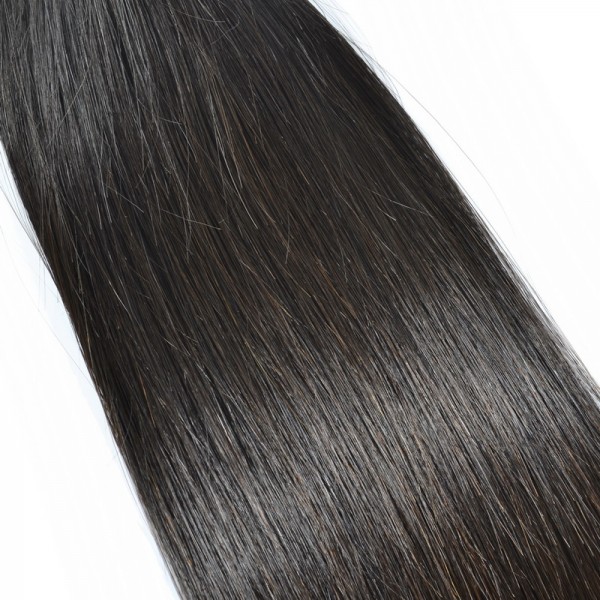 #1B Natural Black Micro Loop Hair Extensions 4PCS 100-Strand Brazilian ...